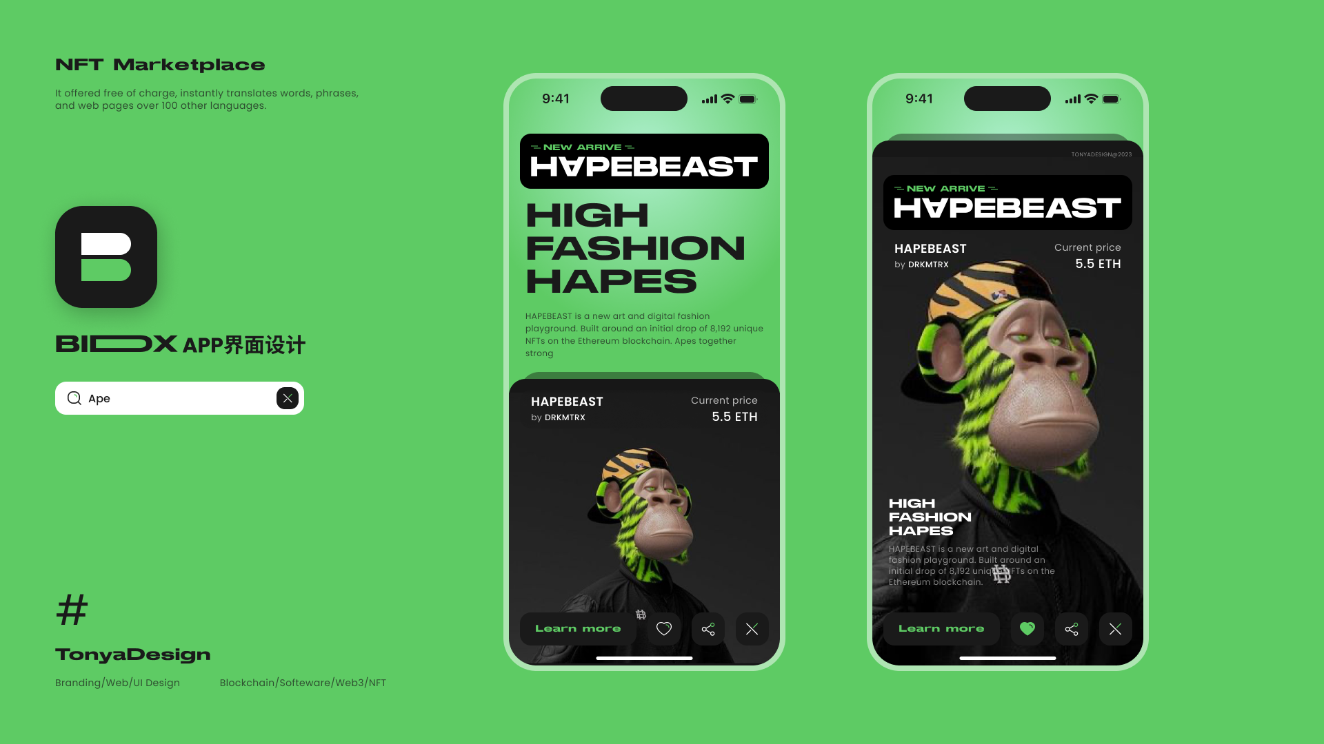 Web3 NFT 交易app ui 设计_张婷婷_【68Design】